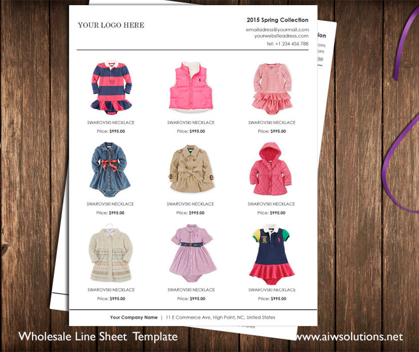 Wholesale Linesheet Template Line Sheet Template Product Brochure 