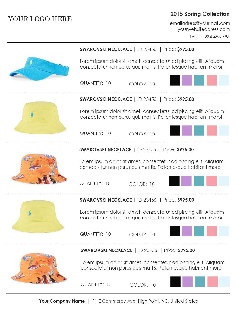 Wholesale Linesheet Template Line Sheet Template Product Brochure 