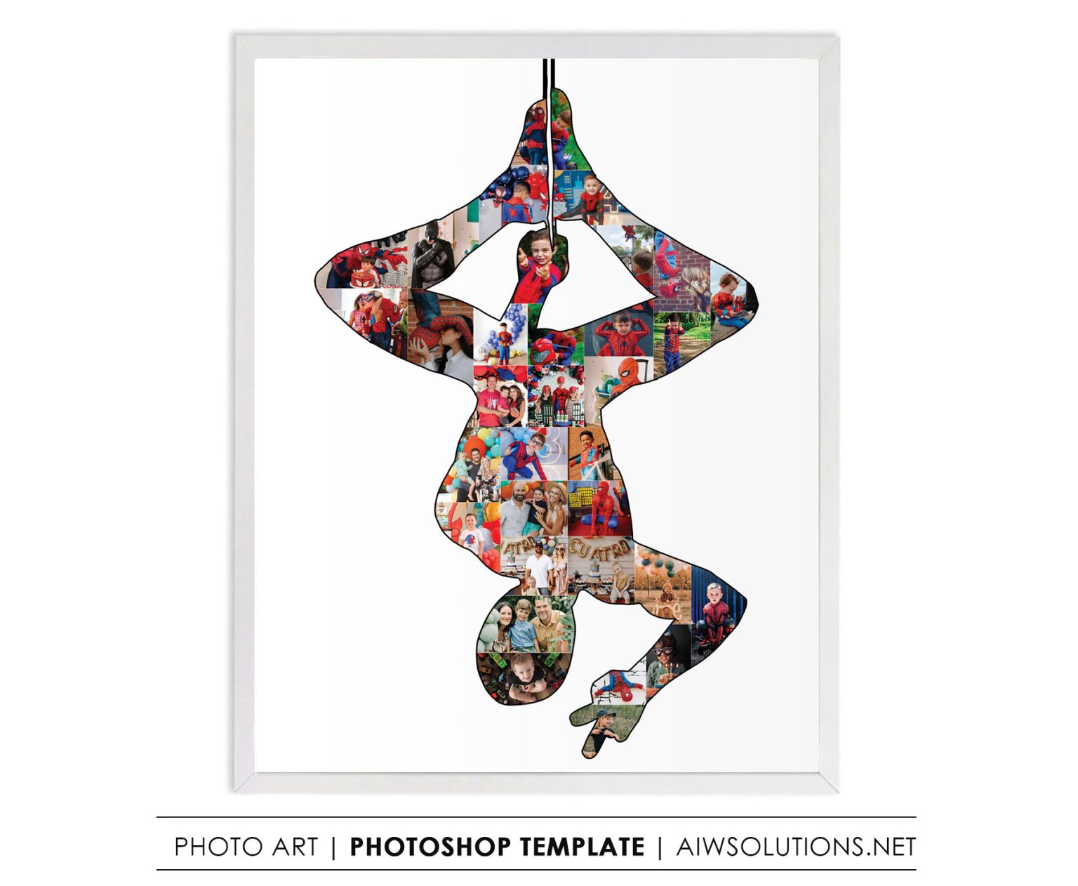 Spiderman Photo Collage Template, Super Hero Collage, Marvel Superhero ...