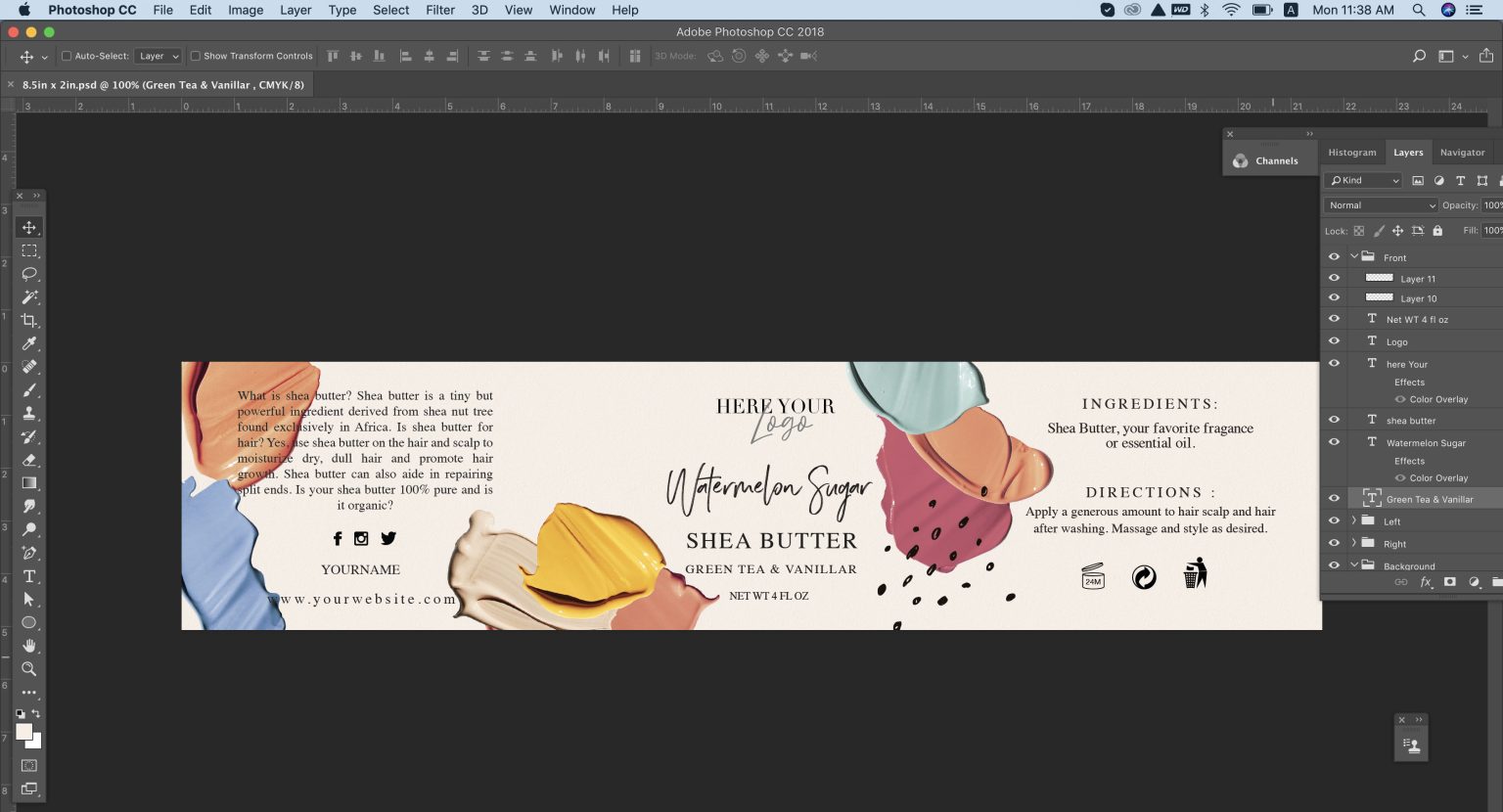 Acrylic brush label template ID98 - aiwsolutions