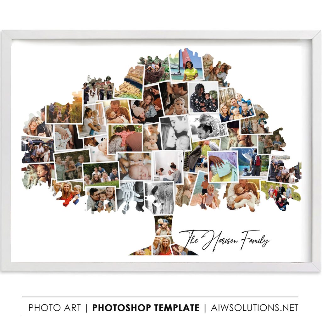 amily tree photo collage template