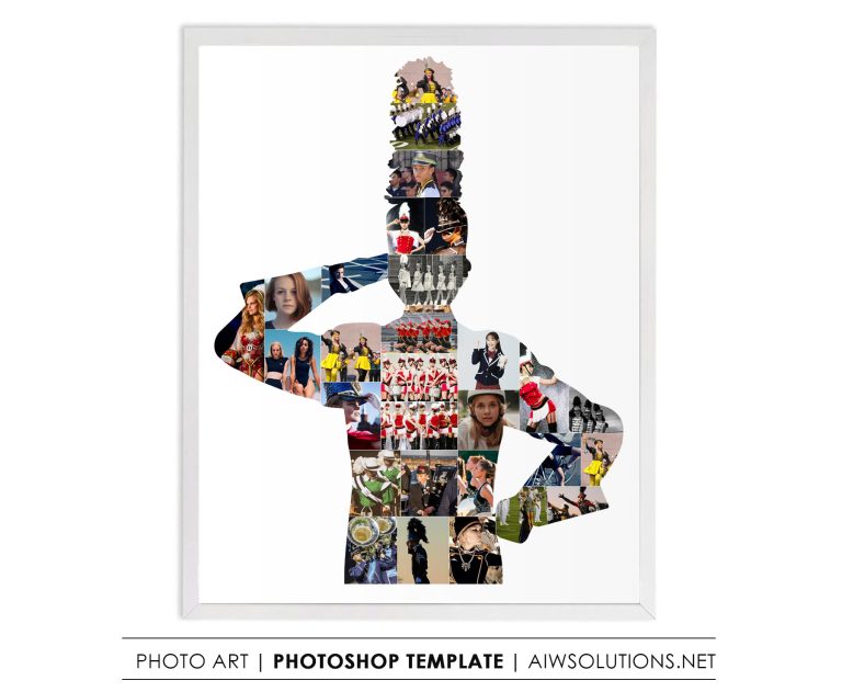 Majestic Drum Major Collage template, Conductor’s Photo Montage, Band ...