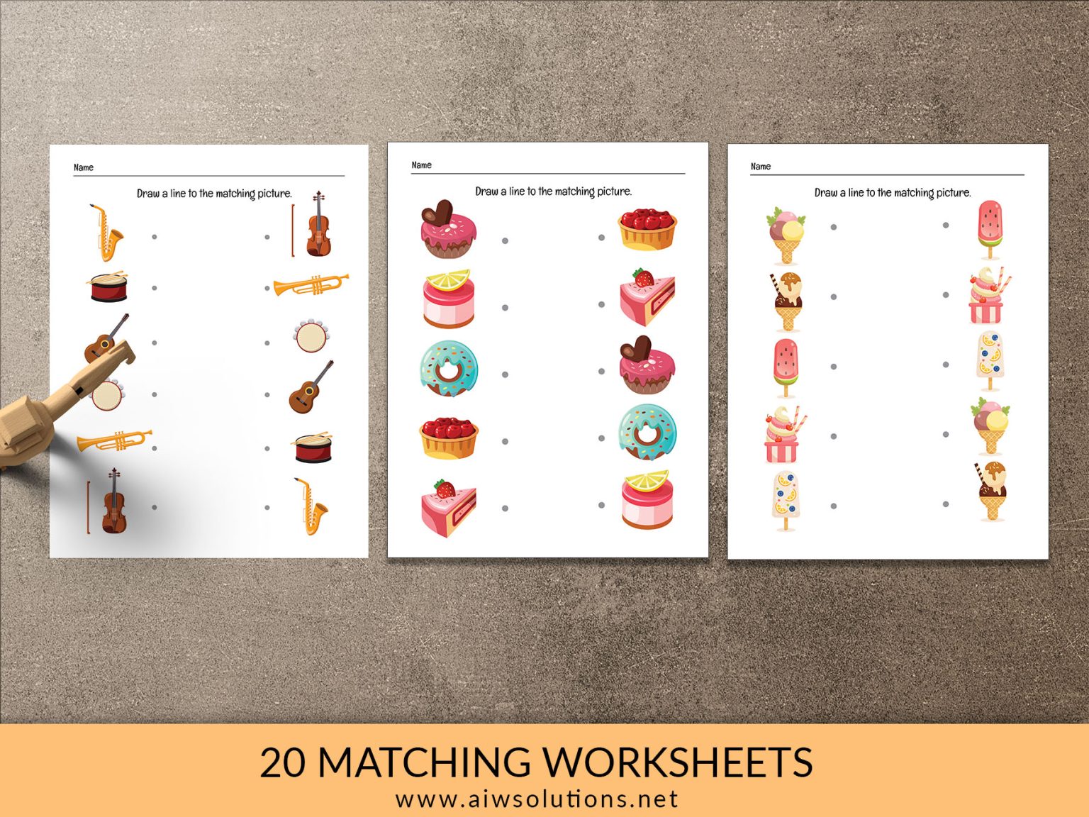 Kindergarten Preschool Activity, Match the Object Worksheets, kid ...