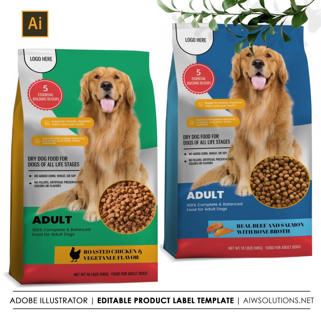 Dog Food Packaging Template, pet food bag design template - aiwsolutions