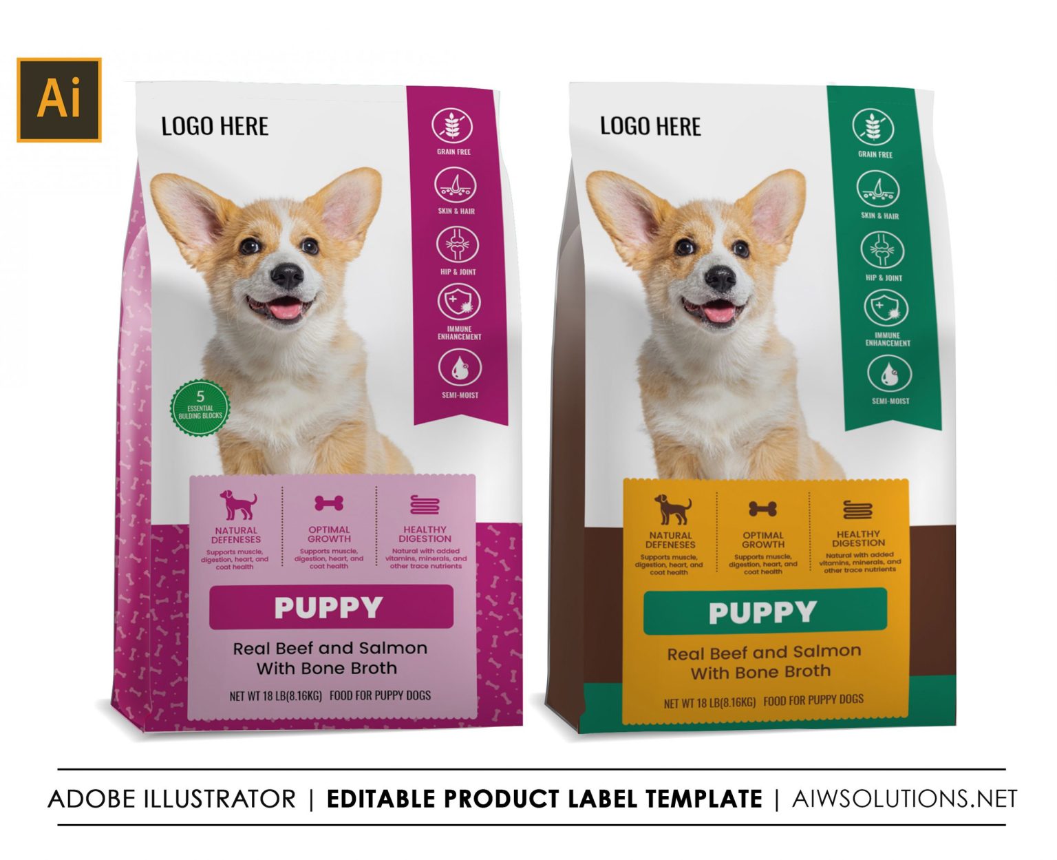 dog food product packaging template