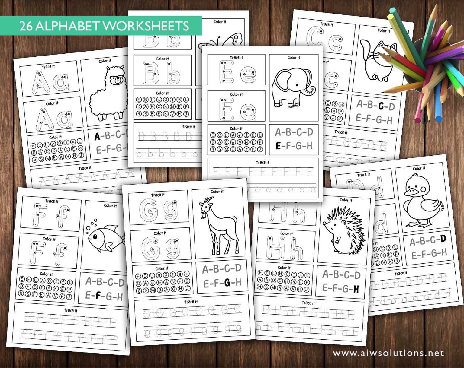 26 Fun Alphabet Worksheets for Kids,Alphabet Activities, Preschool ...
