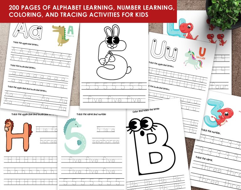210 Printable Pages of Engaging Alphabet Activities, Tracing Activities ...