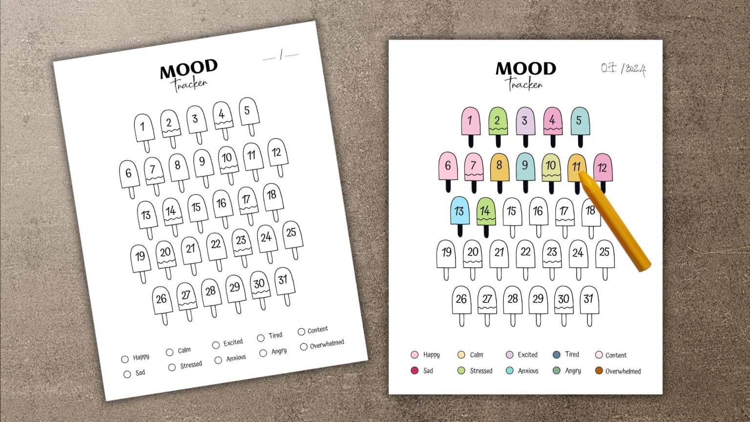 Printable Mood tracker,Daily Mood Journal, Emotion Tracker, Mood Chart ...