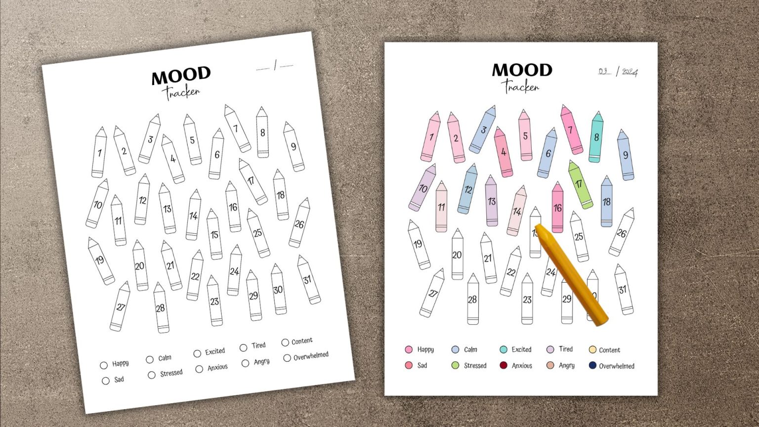 Printable Mood tracker,Daily Mood Journal, Emotion Tracker, Mood Chart ...