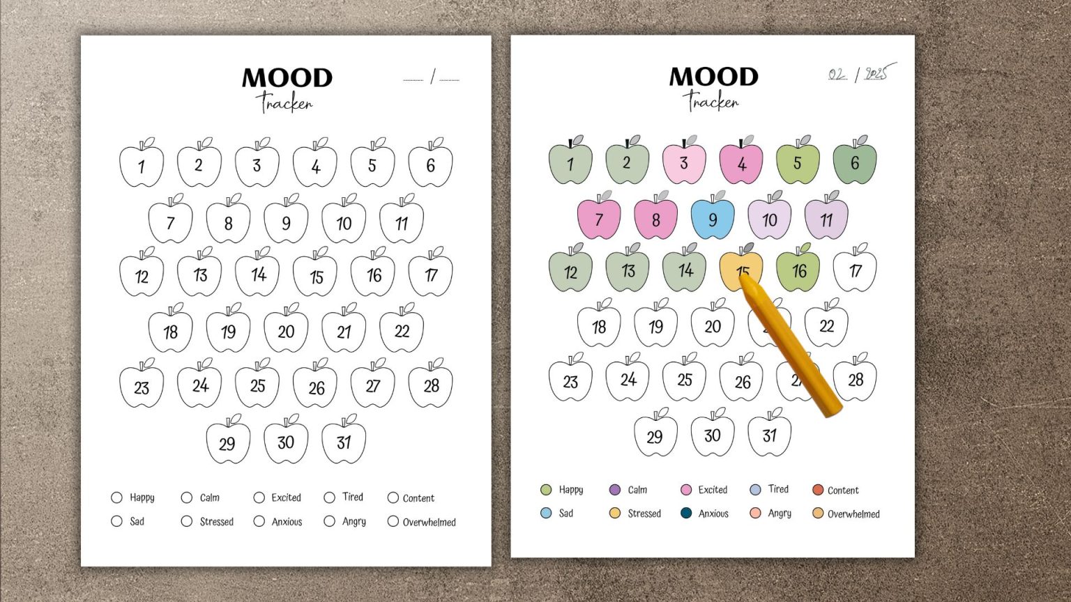 Printable Mood tracker,Daily Mood Journal, Emotion Tracker, Mood Chart ...