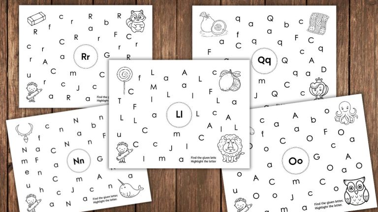 Alphabet hunt printable, number maze for preschoolers, alphabet and ...