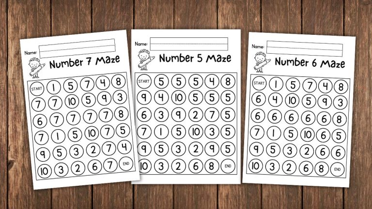 Alphabet hunt printable, number maze for preschoolers, alphabet and ...