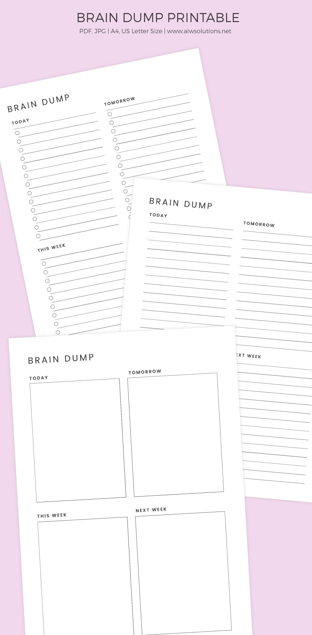 Brain Dump Printable, Priorities Organizer, To Do List Template, Get It ...