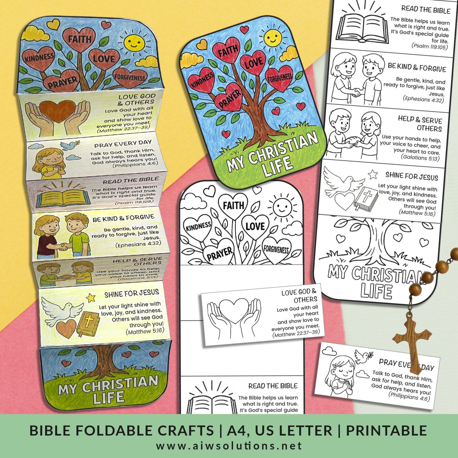Christian Life Foldable Craft Printable, Cut Color and Assemble Bible ...